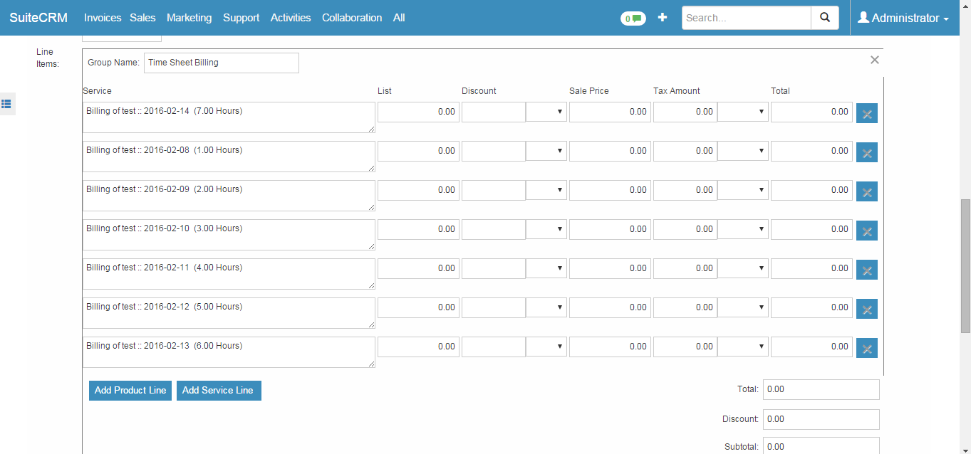 SuiteCRM Timesheets & Invoicing | SuiteCRM Module